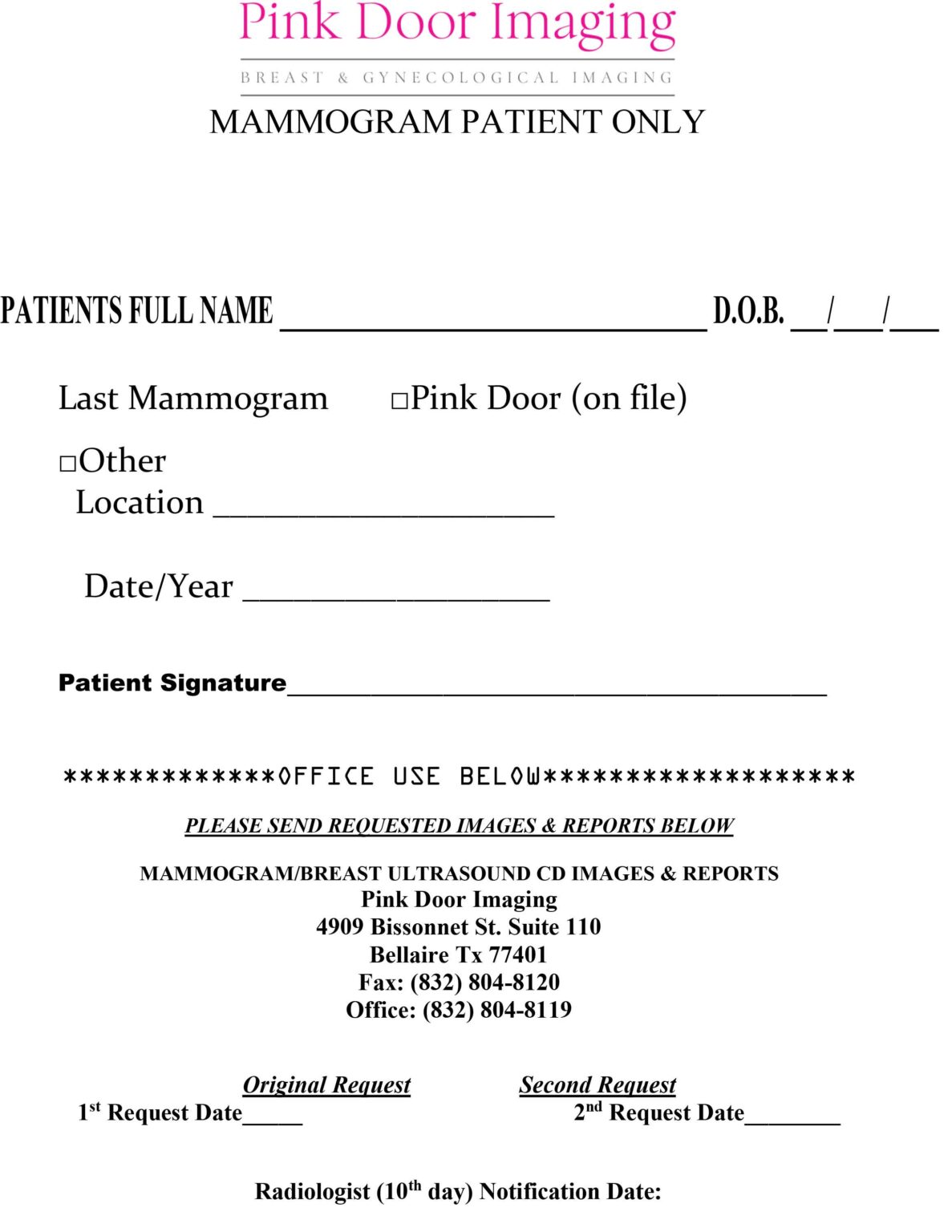 Patient Forms | Woman's Clinic Houston | Patient Information Forms